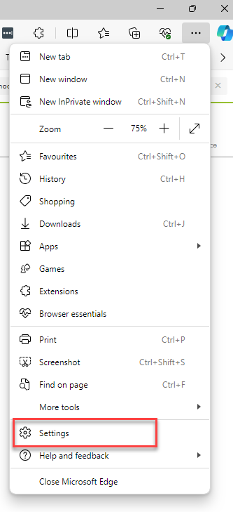 Microsoft Edge - Clear Cache